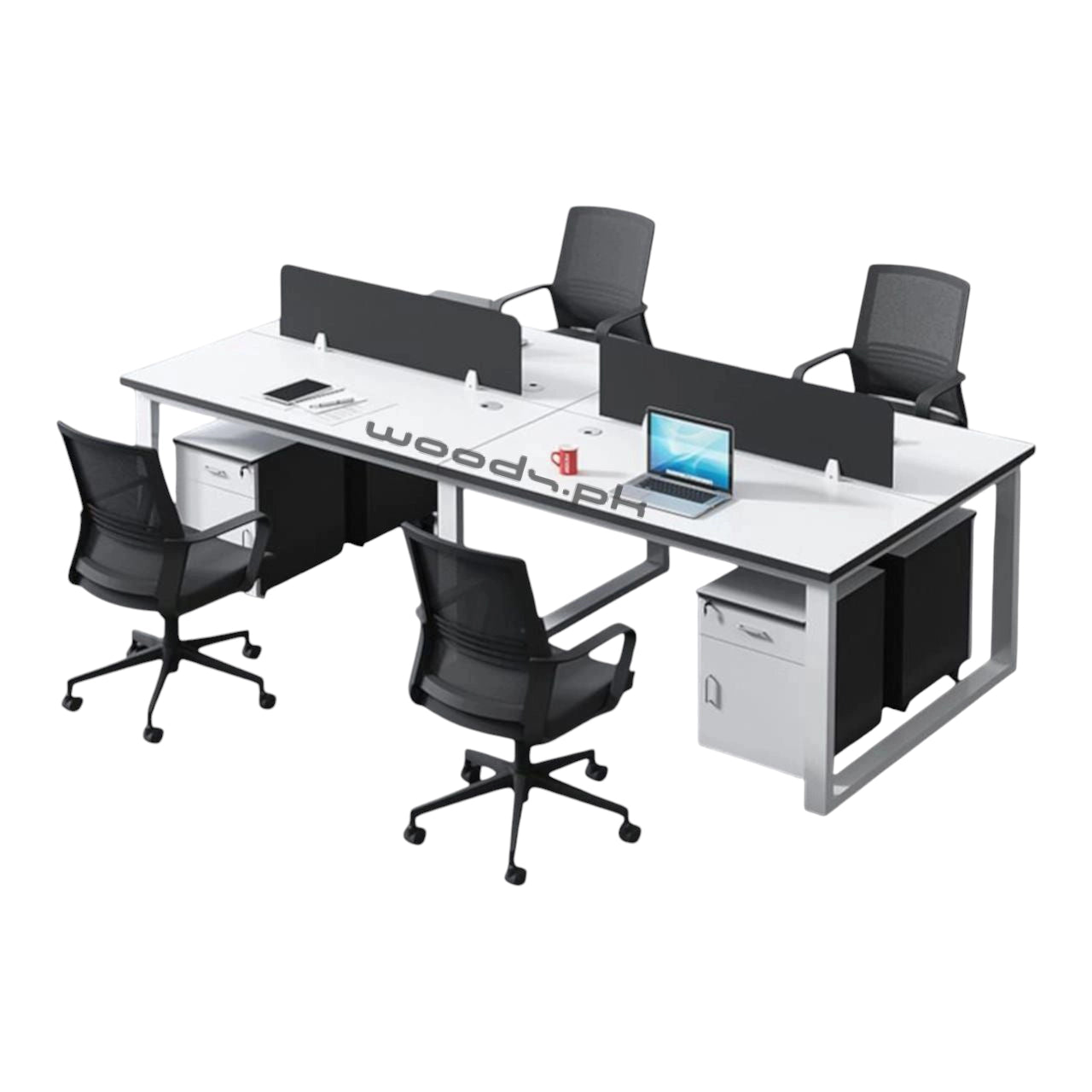 Workstation for four persons 029 – Woods.pk