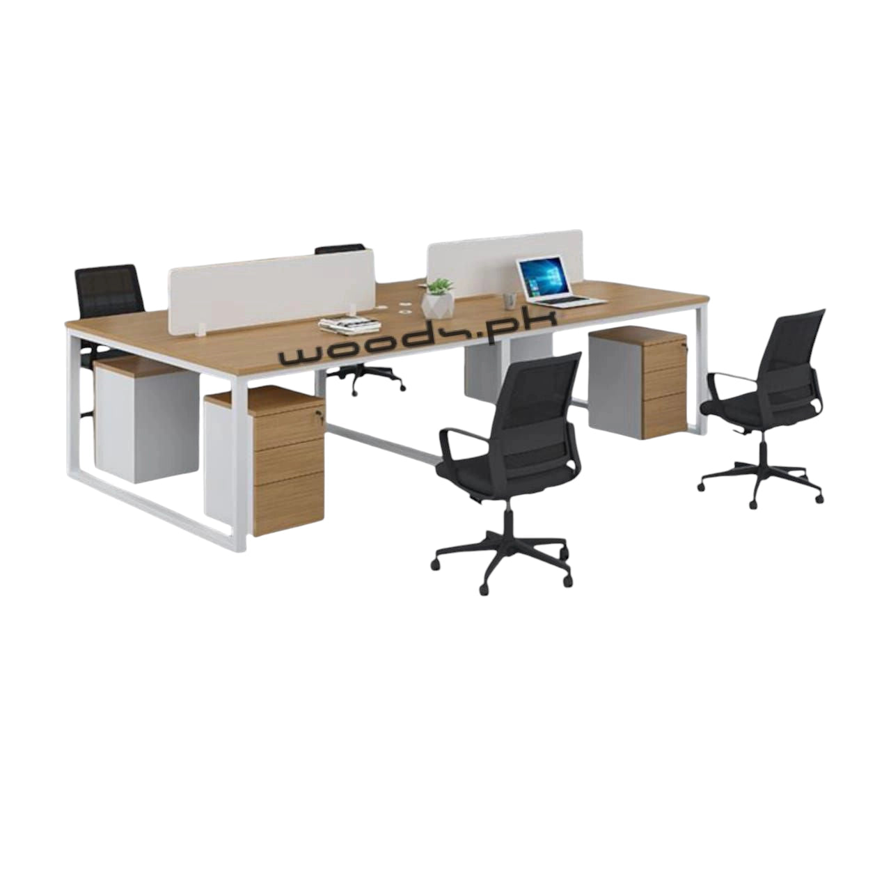 Workstation for four persons 003 – Woods.pk